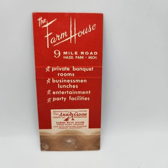 The Farm House | Art | Vintage Matchbookthe Farm House Restaurant 9mile ...